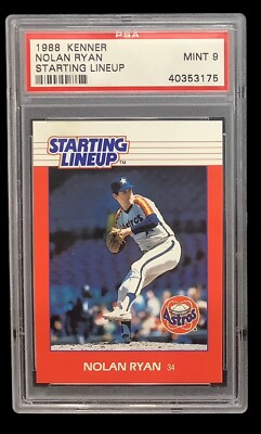 1988 kenner SLU #0 nolan ryan; inaugural starting line up card PSA 9 ...
