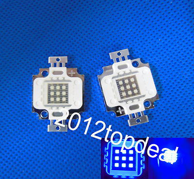 10W 450nm-460nm Royal Blue LED 9-12VDC for Aquarium light high power ...