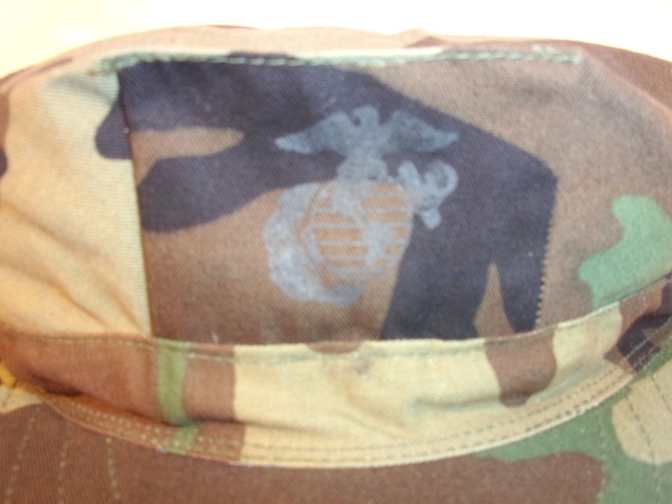 BDU WOODLAND 8 Point MARINE CORP USMC ROTC JROTC UTILITY CAP COVER W ...