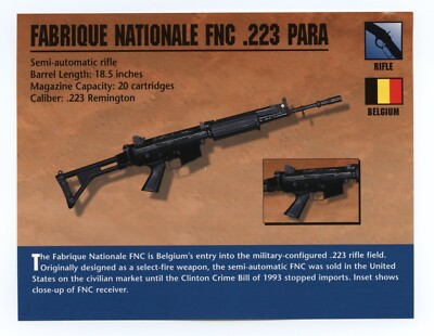 Fabrique Nationale FNC .223 Para Rifle Atlas Classic Firearms Card | eBay