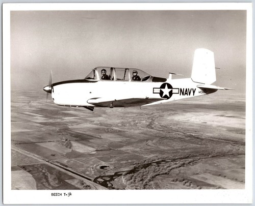 Beechcraft T-34 Mentor USAF Trainer Plane In Flight c1950s Official ...