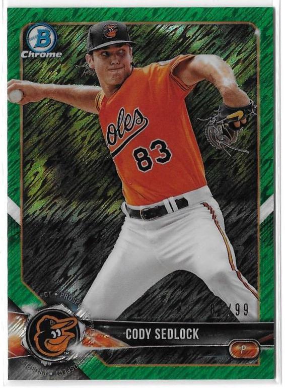2018 BOWMAN CHROME - GREEN SHIMME REFRACTOR - PROSPECT - CODY SEDLOCK ...