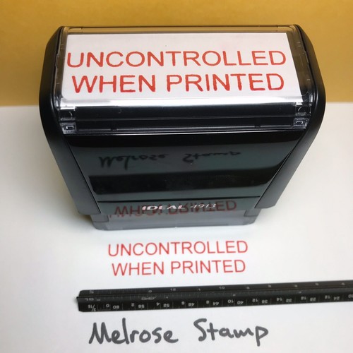 Uncontrolled When Printed Rubber Stamp Red Ink Self Inking Ideal 4913 ...