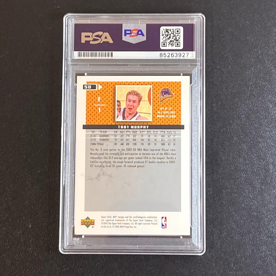 2003 Upper Deck MVP #50 Troy Murphy Signed Card PSA Slabbed Warriors | eBay