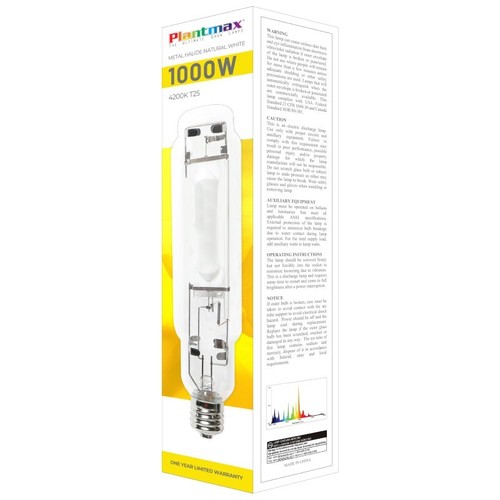 PlantMax MH Natural White Metal Halide 1000 Watt - 4200K Lamp Bulb ...