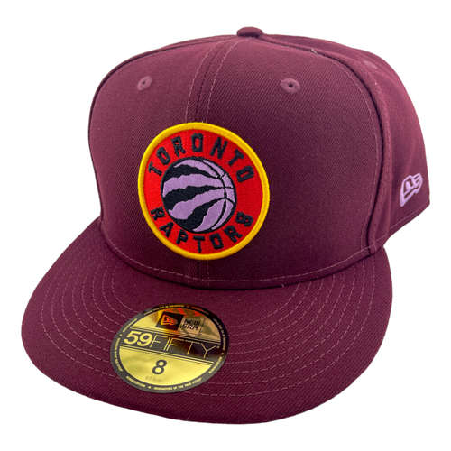 New Era Toronto Raptors Retro Logo NBA Burgundy/Pink UV 59Fifty Fitted ...