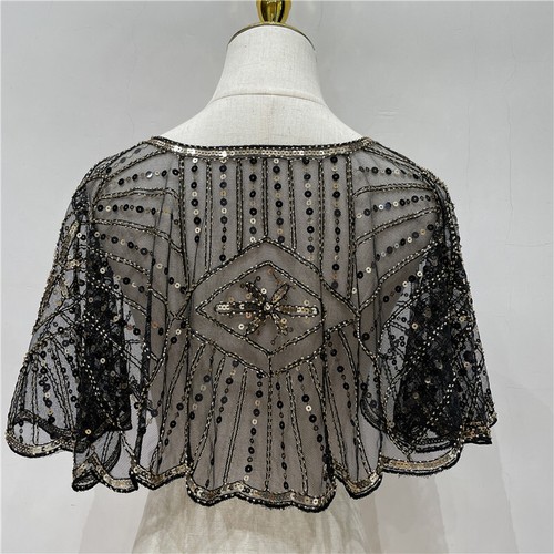 Lady Sequin Mesh Cape Shawl Glitter Sheer Bling Party Stage Dance ...