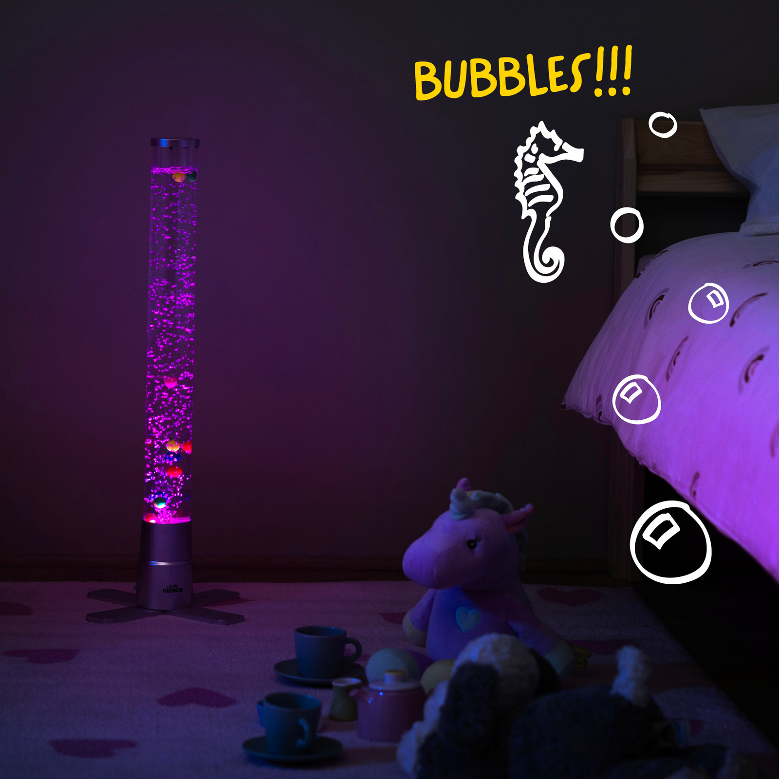 LED Bubble Lamp RGB Colour Changing Novelty Light Tower Sensory ...