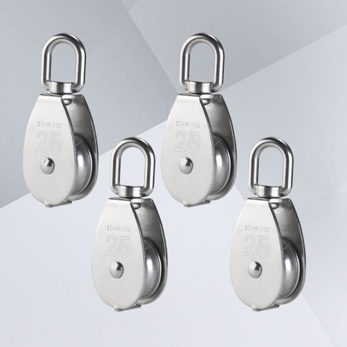 4 Pcs Single Pulley Block Wheel Roller for Lifting Heavy Duty Pulleys ...