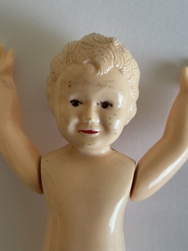 Vintage ‘60s ? Plastic 4.5” Tall Caucasian, Opposable Arms & Legs Girl ...
