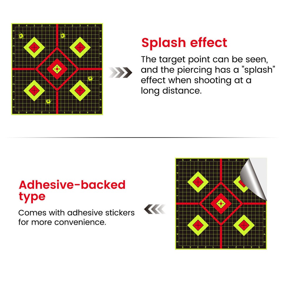 20 Pack 12x12" Shooting Targets Splatter Gun Rifle Pistol Reactive ...