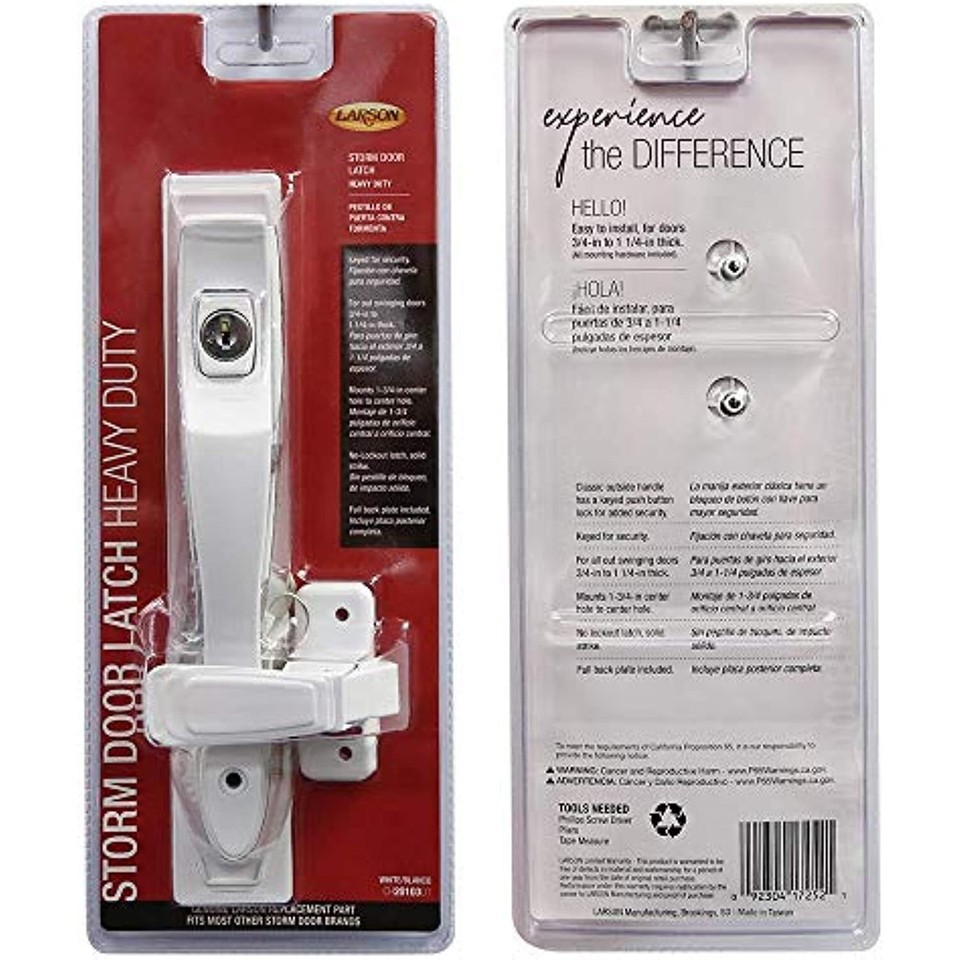Larson Certified Storm Door Push-Button Heavy-Duty Latch with Key ...