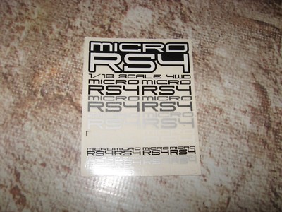 Vintage RC HPI 1:18 Decal Sheet (1) Micro RS4 | eBay