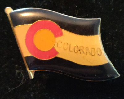 Colorado State Flag Lapel Hat Pin Enamel Vintage Single Post Clutch ...