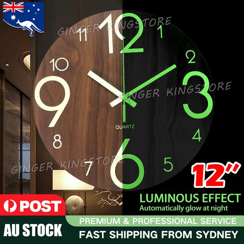 Wooden Wall Clock Vintage Rustic Wood for Room Bedroom Decor Silent Non Ticking | eBay Australia