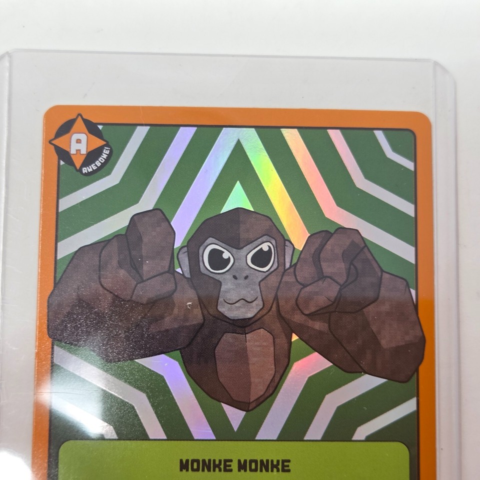 GORILLA TAG MONKE MONKE TRADING CARD 1/10,234 HOLOGRAPHIC GREEN ORANGE ...