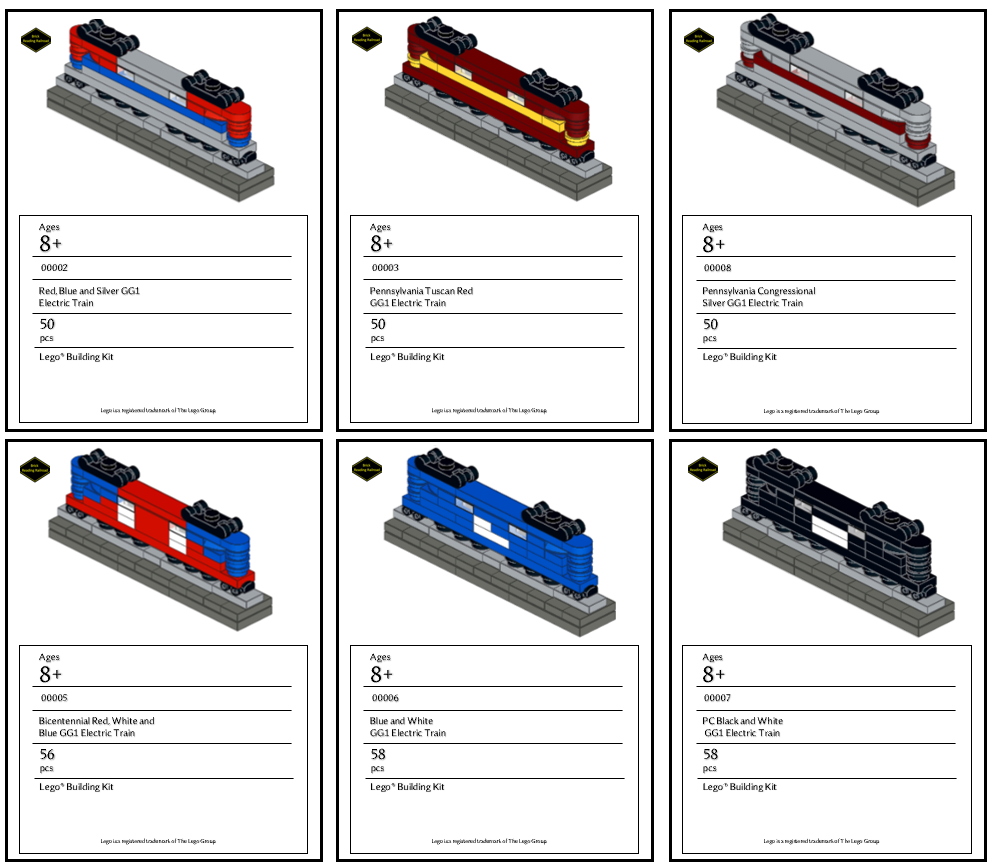 Lego Train Custom Microscale GG1 Electric Train Kit Amtrak Conrail PRR ...