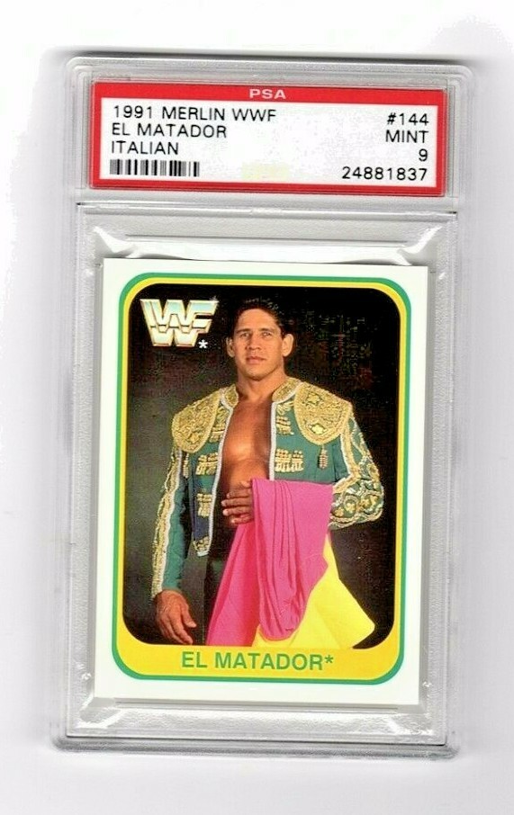 PSA 9 1991 Merlin WWF El Matador Tito Santana Italian With Hologram | eBay