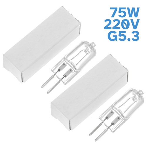 2x G5.3 Clear 75W Warm White 220V-240V Halogen Bi-Pin Light Globe Lamp ...