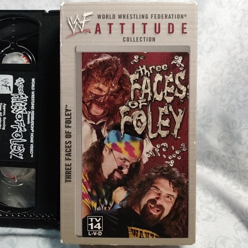 WWF - Three Faces of Foley (VHS, 1998) Mankind! Cactus Jack! Dude Love ...