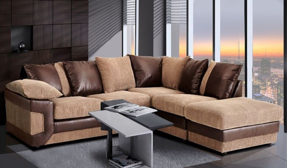 New Amara 3 2 Seater Corner Sofa Jumbo Cord Suite Set Footstool Grey ...