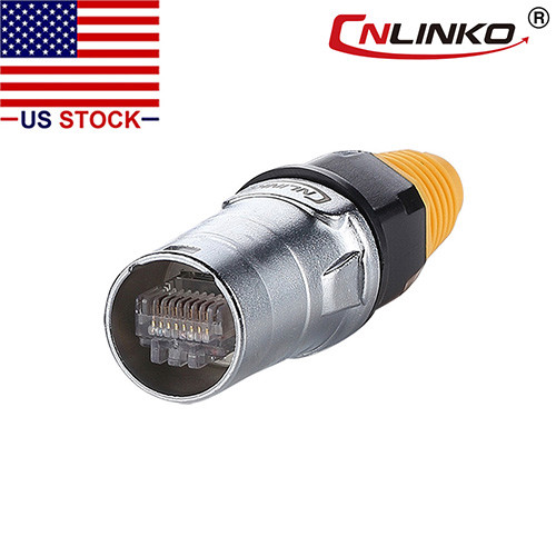 CNLINKO Ethernet Industrial Connector RJ45 Male Plug Outdoor Waterproof ...