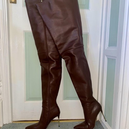 FMB Brown Leather Crotch High Boots Uk Size 7 | eBay UK
