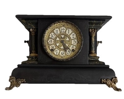 Antique FS Sessions 1913 Mantle Clock W/Faux Marble Columns Parts Or ...