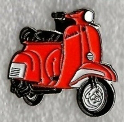 Vespa scooter pin badge. Red version. Mods scooters Scooterist Metal ...