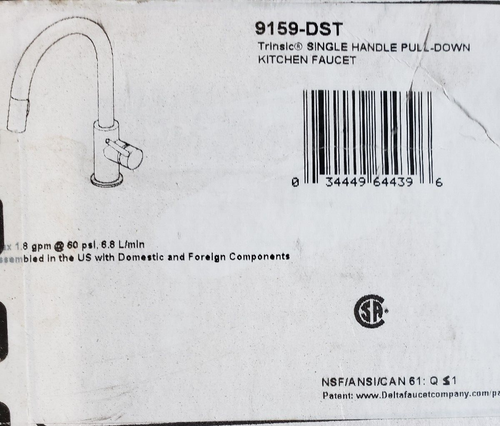 Delta Trinsic Pull-Down Sprayer Kitchen Faucet in Chrome, 9159-DST | eBay