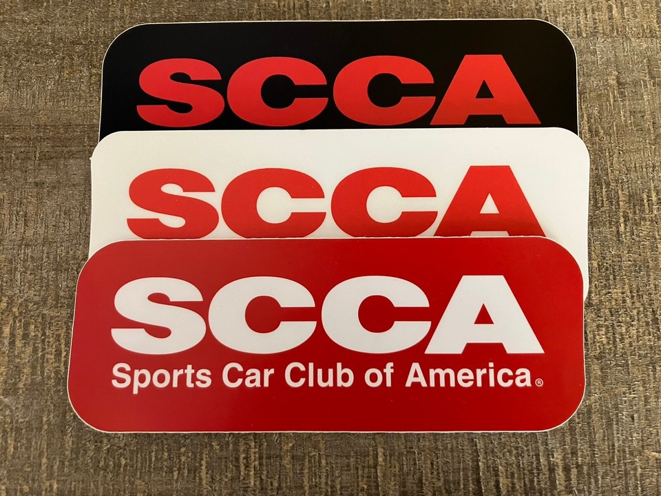 SCCA Sports Car Club of America sticker decal 8”x3” BLACK** | eBay
