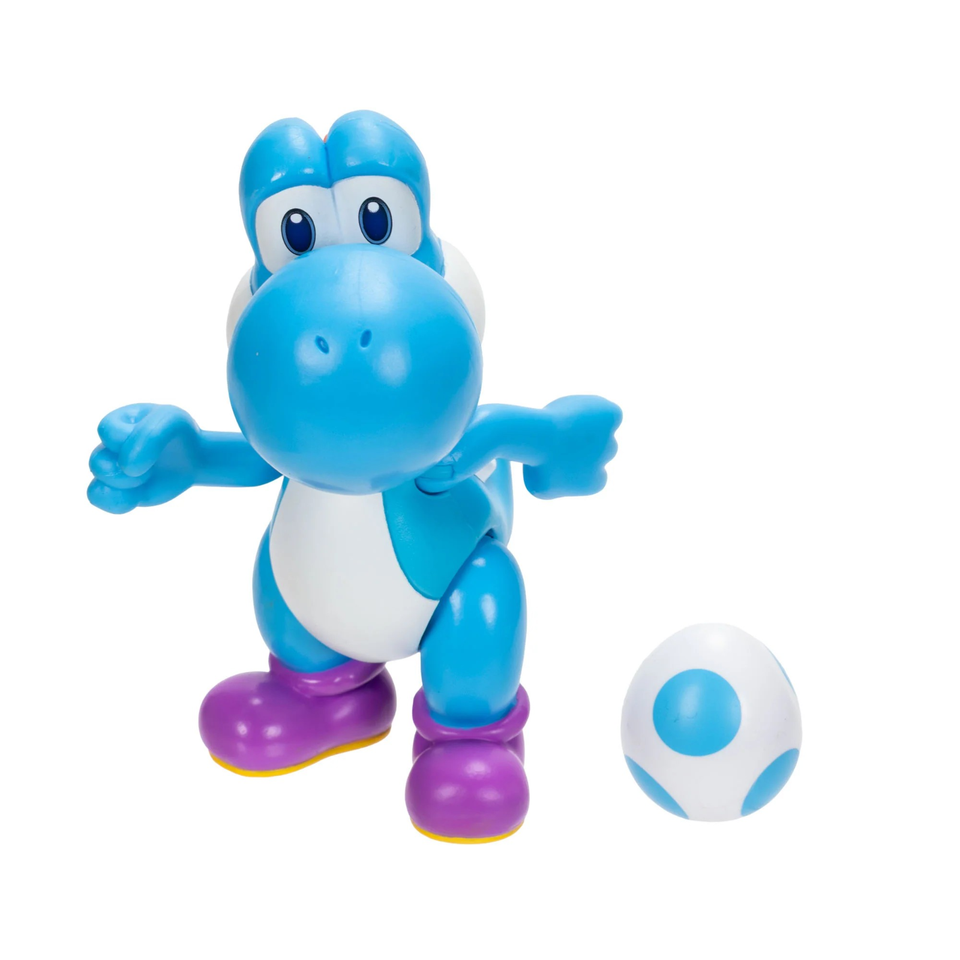Nintendo Super Mario 4'' Light-Blue Yoshi with Egg Action Figure | eBay