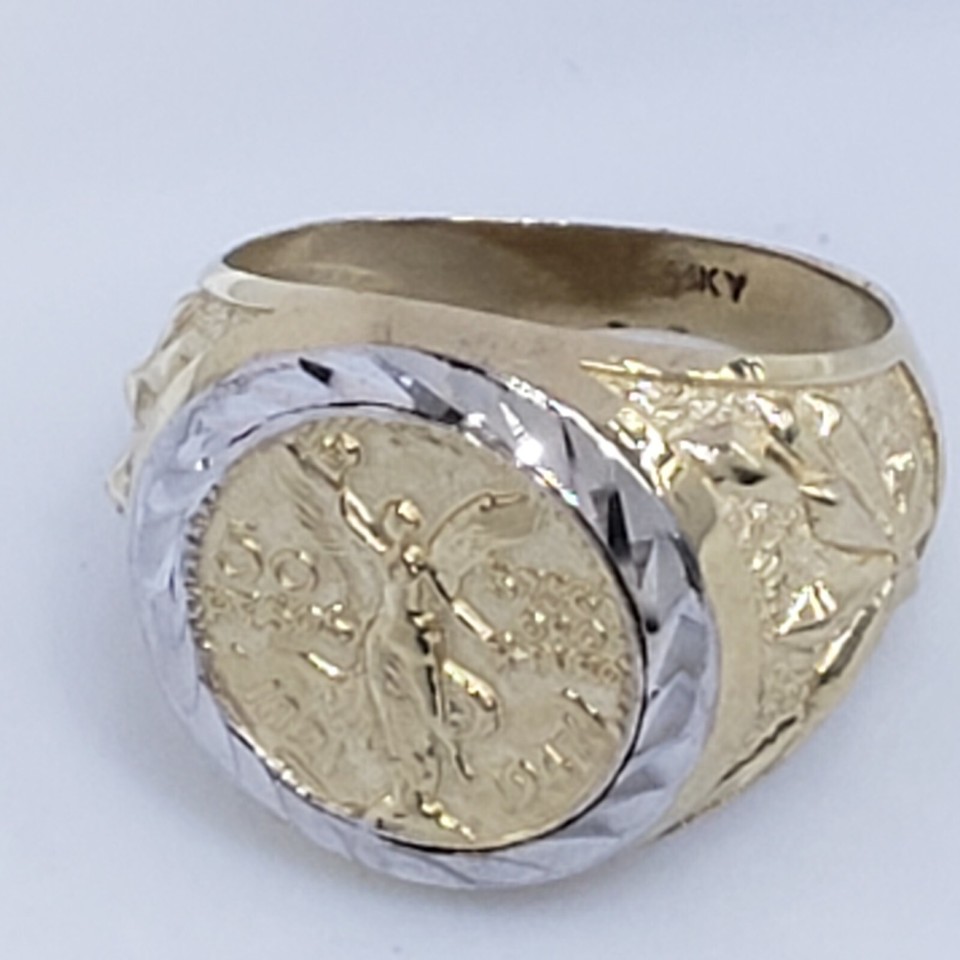 solid 14k Gold 50 Pesos Coin Centenario Ring Size 8 9 10 11 12 | eBay