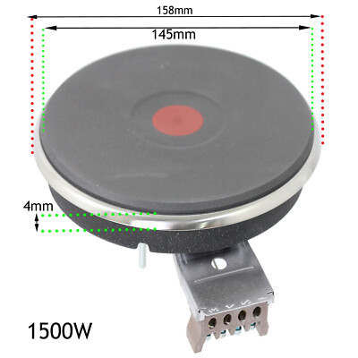 Cooker Hob Solid Hotplate Rapid Heat Heating Heater Element 145mm 1500W ...