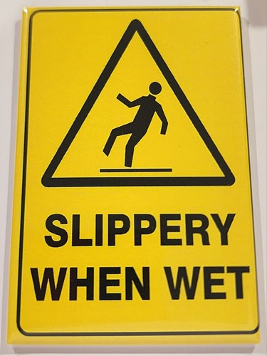 Warning Slippery When Wet MAGNET 2"x3" Refrigerator Locker Danger ...