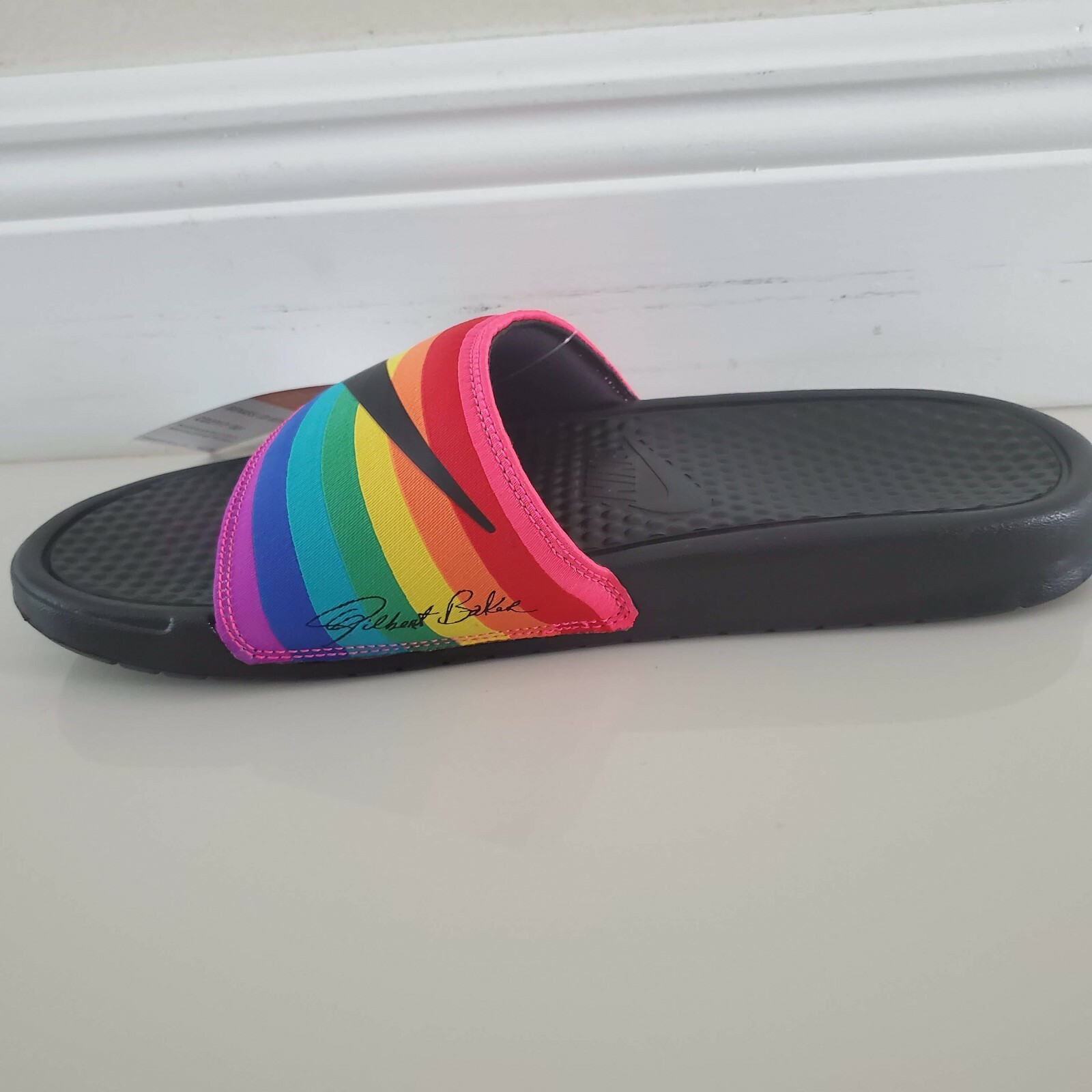 New Nike Benassi JDI Be True Sandals Slides Rainbow LGBTQ CD2717-001 ...