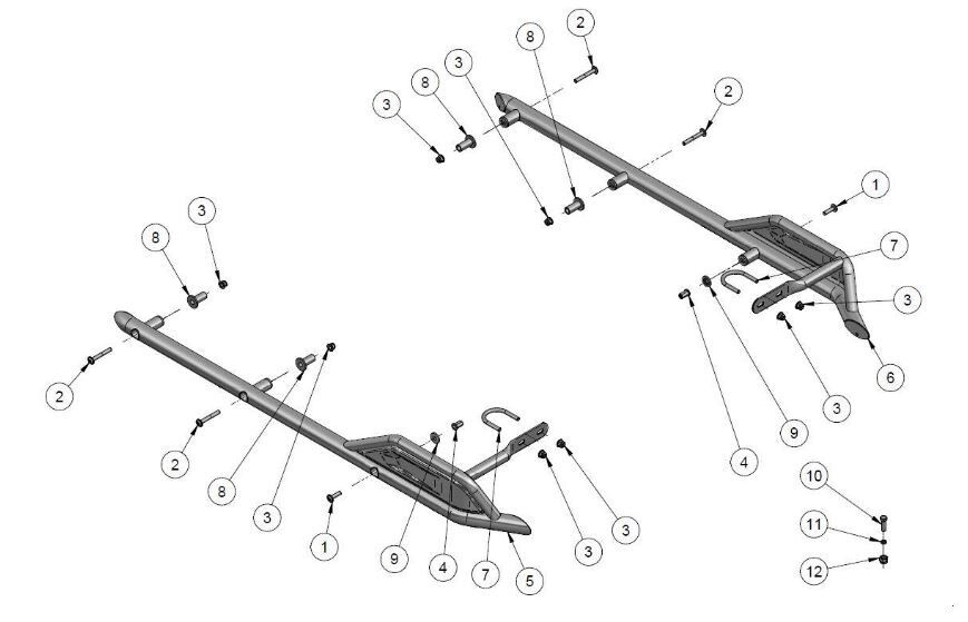2024-2025 Genuine Kawasaki RIDGE Nerf Bar Set 99994-1790 | eBay