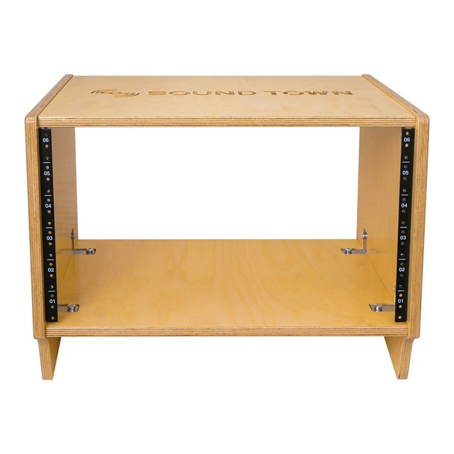 Sound Town SDRK-6SL 6U Space Baltic Birch Plywood Angled Desktop Turret ...