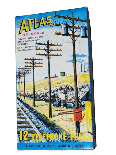 Atlas HO Scale Box of 12 Telephone Poles Complete | eBay