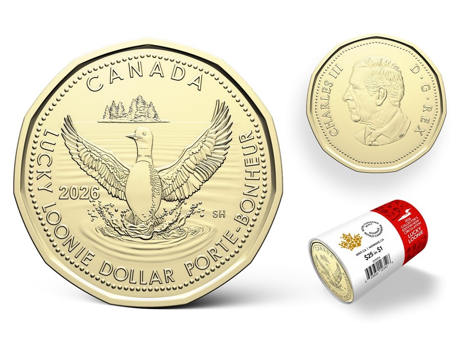 LUCKY LOONIE 2026 CANADA 25x$1 NON-Color Special Wrap Loonie Coin Roll ...