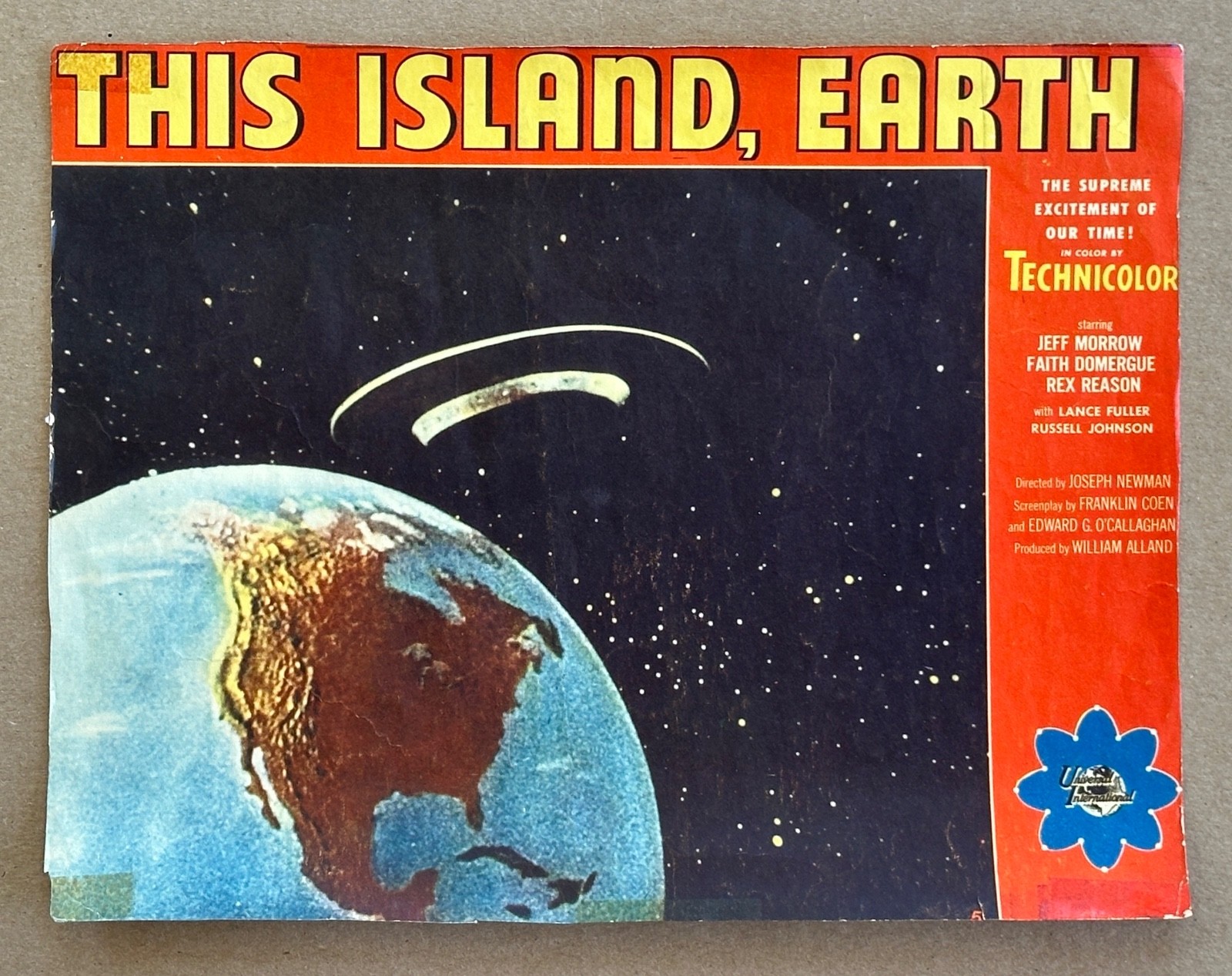 THIS ISLAND EARTH Saucer approaching Earth 1955 (Trimmed) ORIGINAL LOBBY CARD #5 | eBay