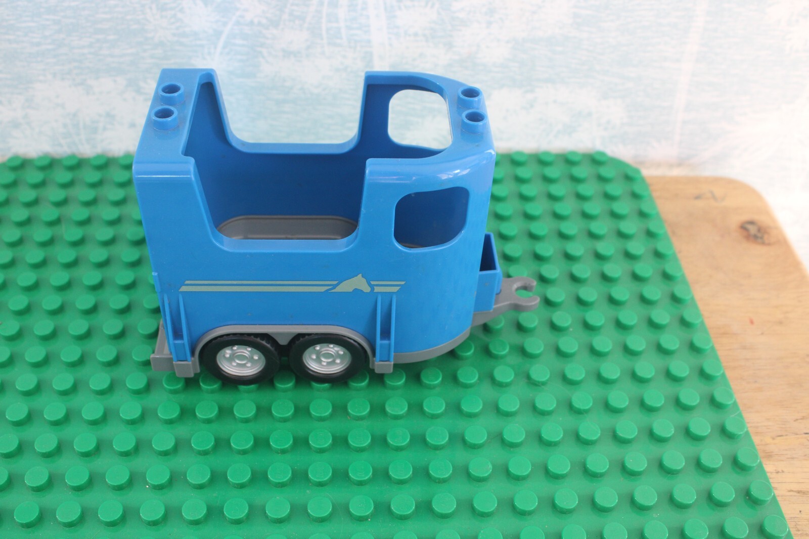Duplo Blue Horse Trailer Vehicle Gray MISSING TAILGATE Equestrian ...