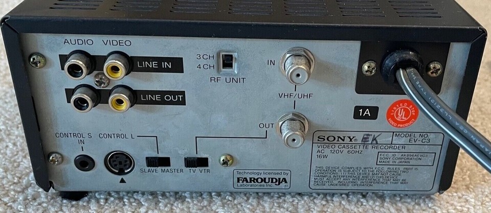 SONY EV-C3 NTSC Analog Video8 8mm Video 8 HiFi Player Recorder VCR Deck ...