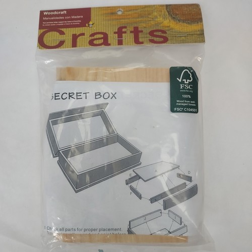 Secret Box Hinge Lid Unfinished Wood Kit BSA Woodworking Merit Badge ...