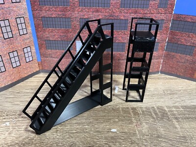 O Scale Stairs and Landing with Railings - Twelve steps over four ...