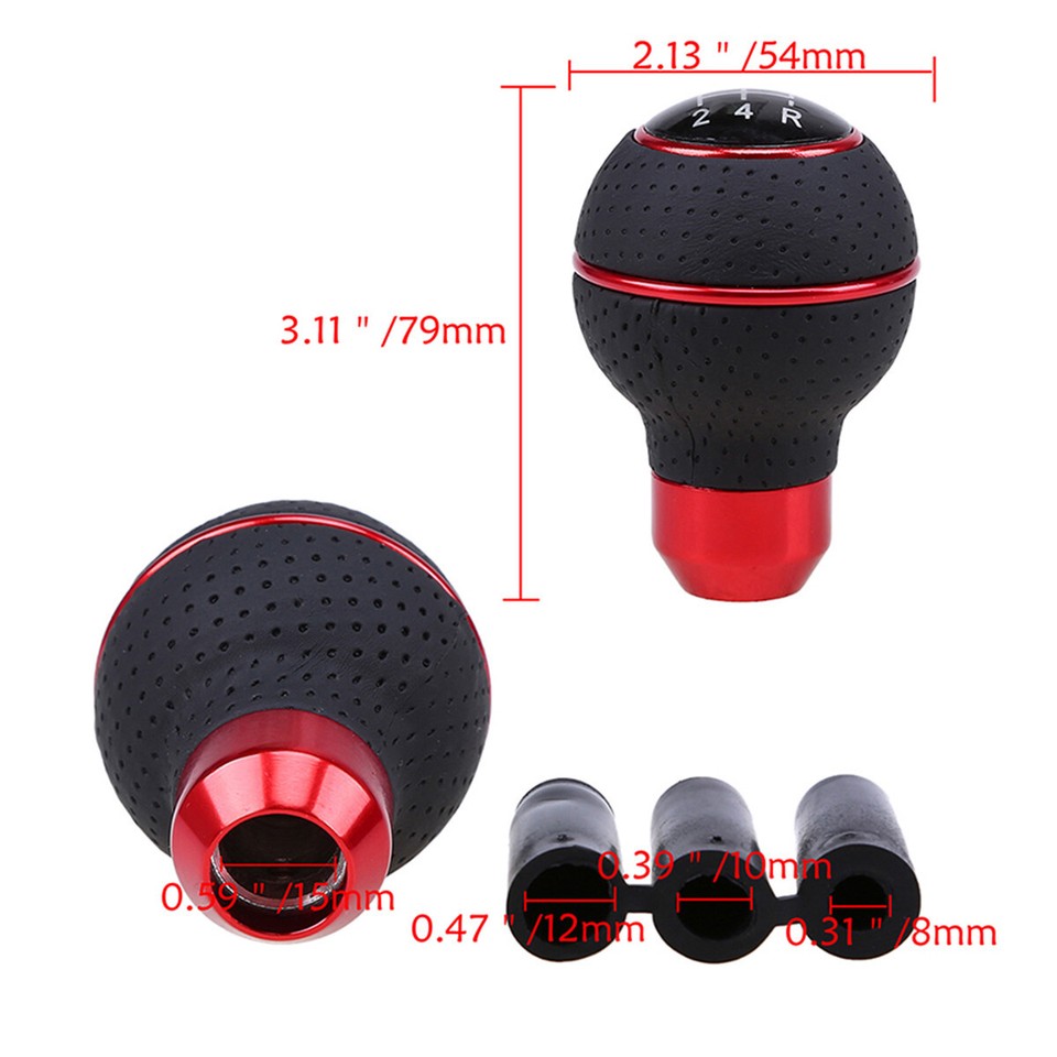 Aluminum Gear Stick Shifter Lever 5 Speed Manual Car Gear Shift Knob PU ...