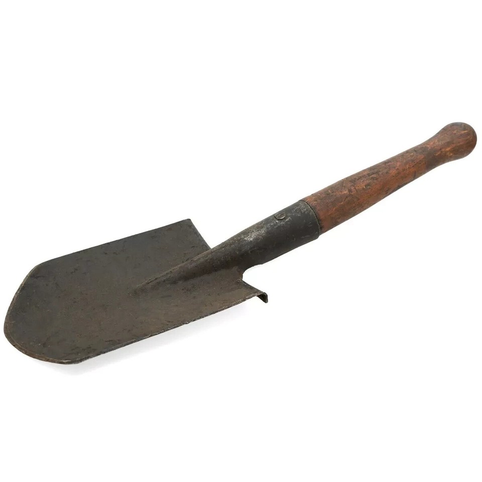 Vintage Romanian Military Army Field Shovel Surplus Steel Wood Handle ...