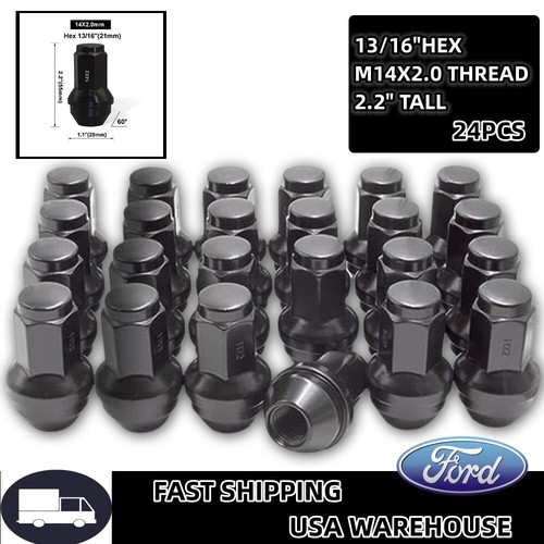 24 BLACK OE FACTORY LUG NUT REPLACEMENT FOR FORD 14x2 F150/EXPEDITION ...