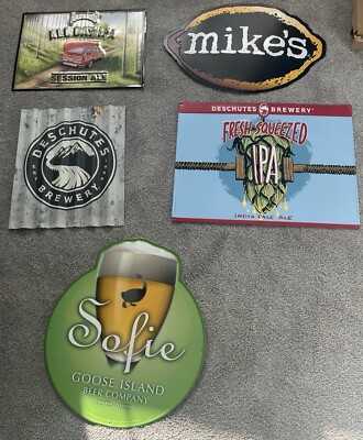 Lot Of 5 Metal Tin Beer Signs | eBay