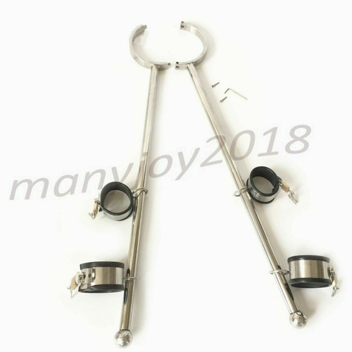 Stainless Steel Spreader Bar Rack handcuffs Ankle Bondage Set Leg ...